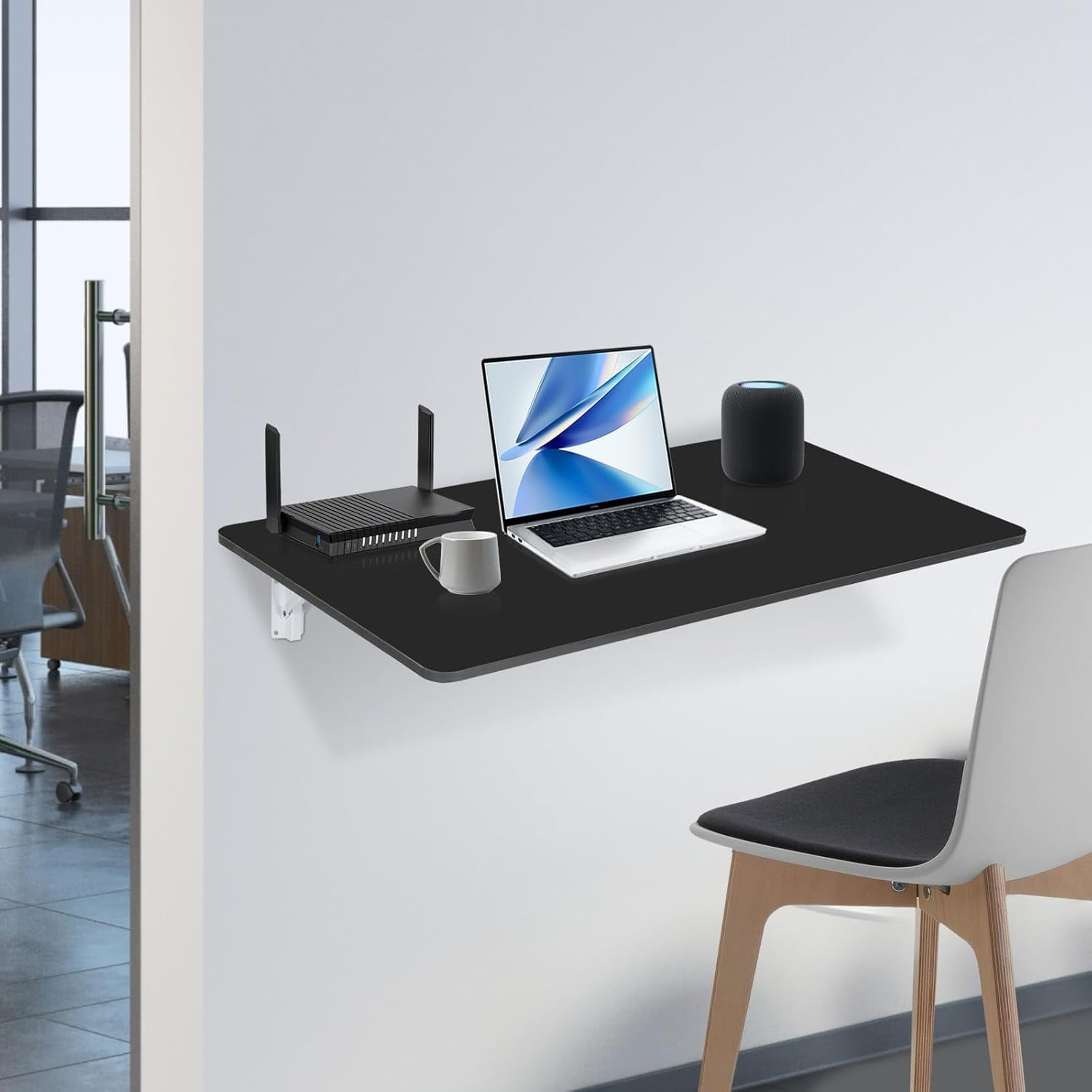 35×20 Inch Wall Mounted Floating Folding Desk Dining Drop Leaf Table ...