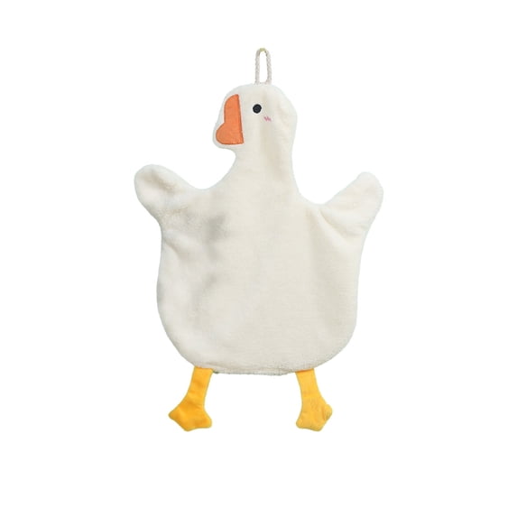 35×25×1cm Gray Goose Shaped Hanging Hand Towel, Polyester Absorbent ...