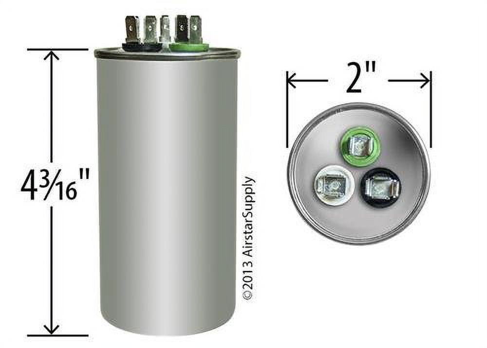 35 + 3 uf/Mfd Round Dual Universal Capacitor Replacement Amrad ...
