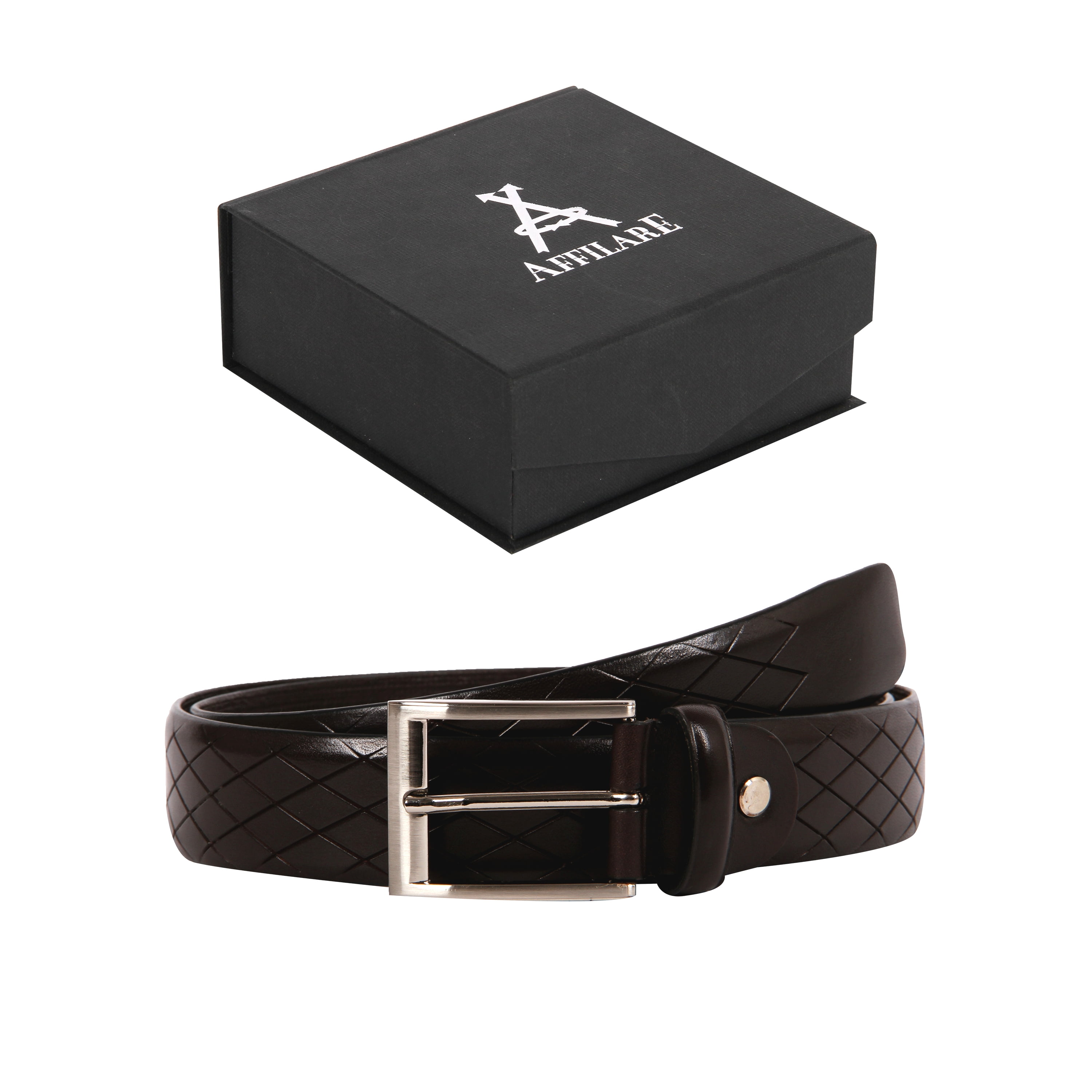 35-36 Affilare Men's Genuine Italian Leather Dress Belt 35mm Brown ...