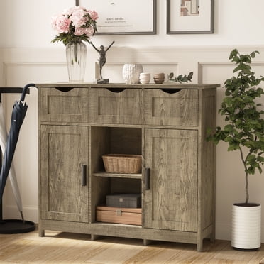 MIDOQIN 27'' Accent Cabinet, Wood Rustic Free Standing Buffet Cabinet ...