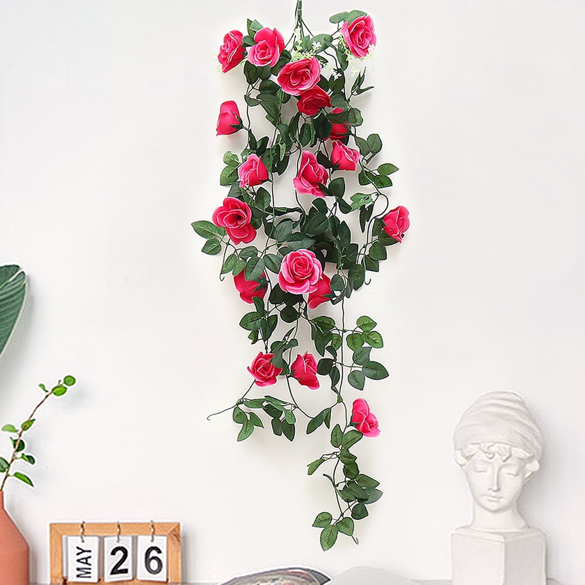 Bshapplus 35.4" Artificial Polyester Purple Roses Wedding Bouquet ...