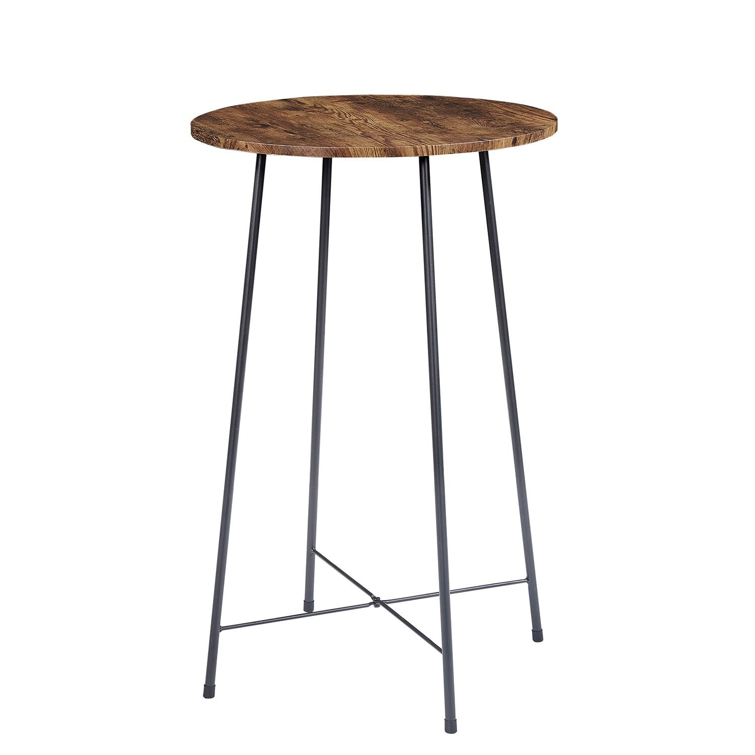 35.4'' High Round Bar Table, Industrial Style Wood Top Bistro Pub ...
