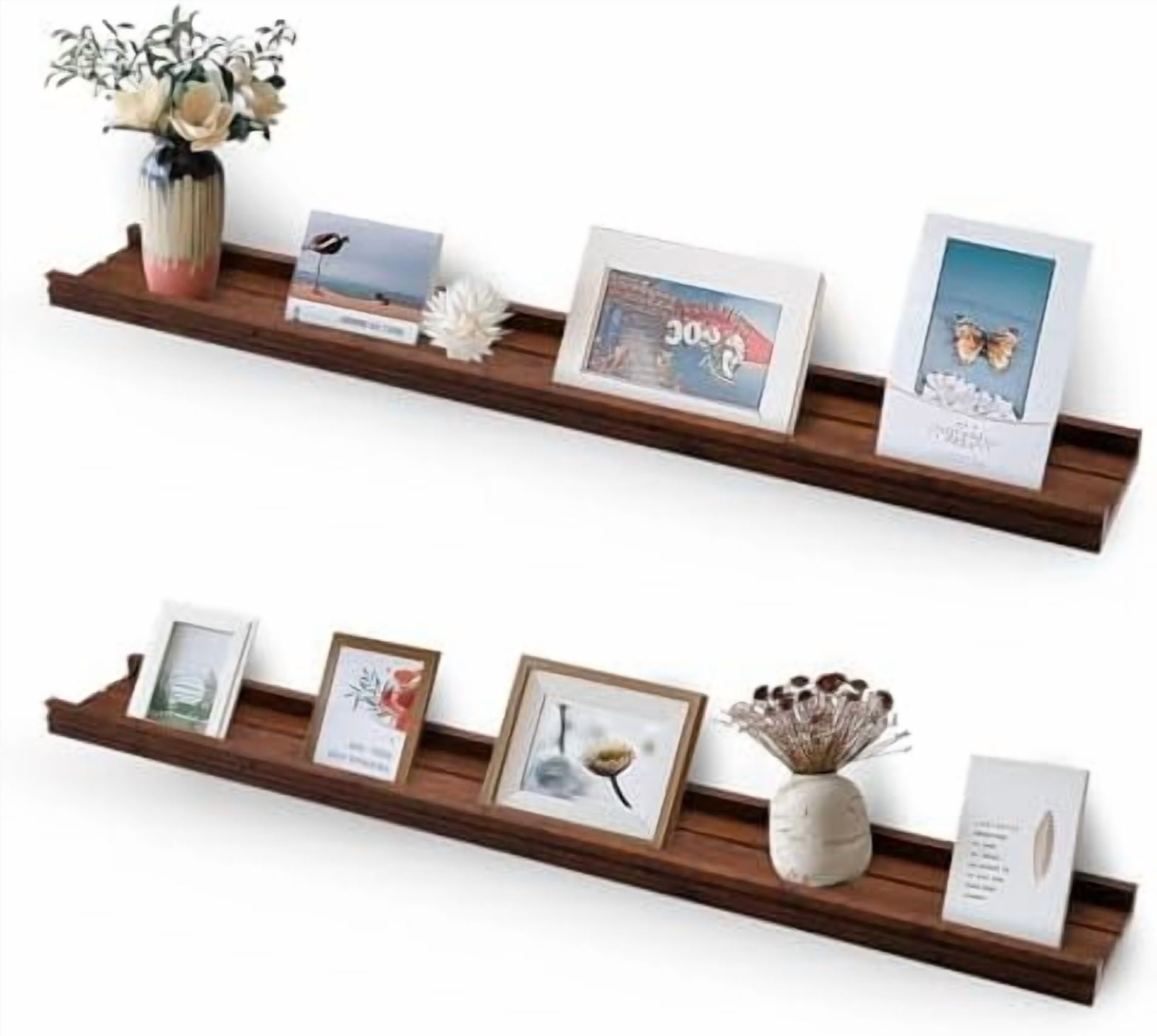 35.4 Inch Large Floating Shelves - Set of 2 Rustic Wood Floating ...