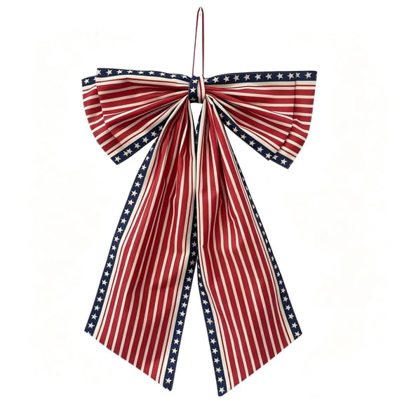 35.4 Inch Patriotic Double-Sided Burlap Bow Decoration, American 250th ...