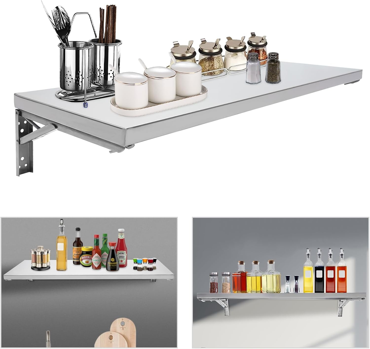 35.4"L x 12"W Folding Concession Shelf, Wall Mount Folding Shelf ...