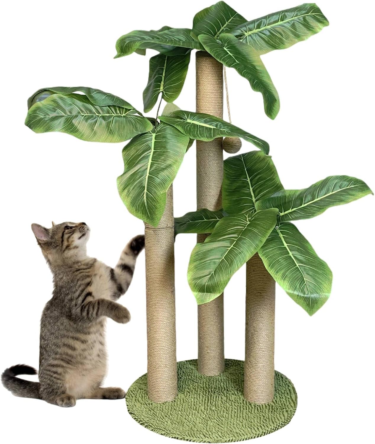 35.4"Tall Cat Scratching Post, Cat with 3 Scratching Poles for Adult ...