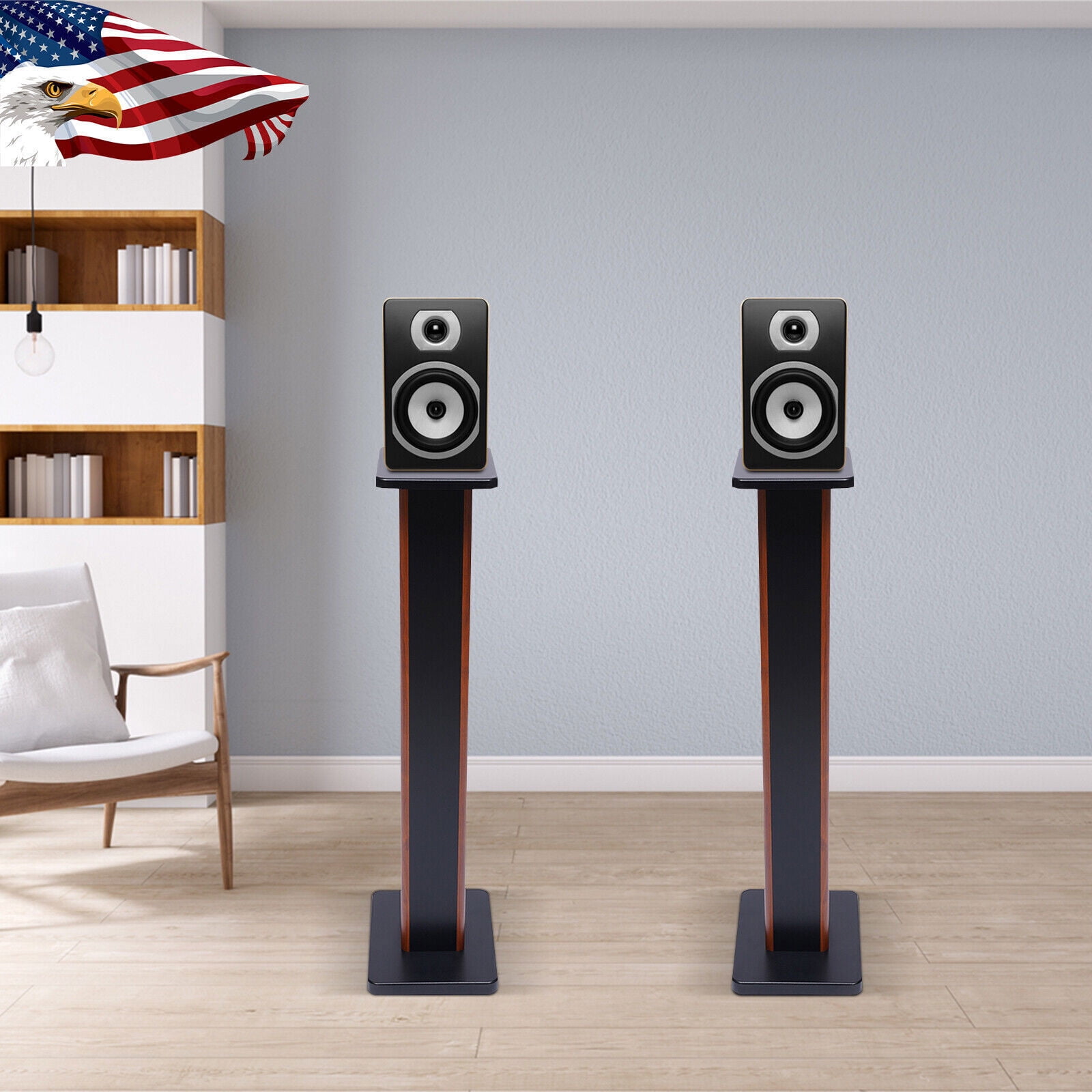 35.4" Thick Speaker Bookshelf Stands 1 Pair Holders Theater Speaker ...