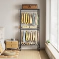 35.4" Wide Heavy Duty Wire Garment Rack with Wheels, 3-Tier Rolling ...