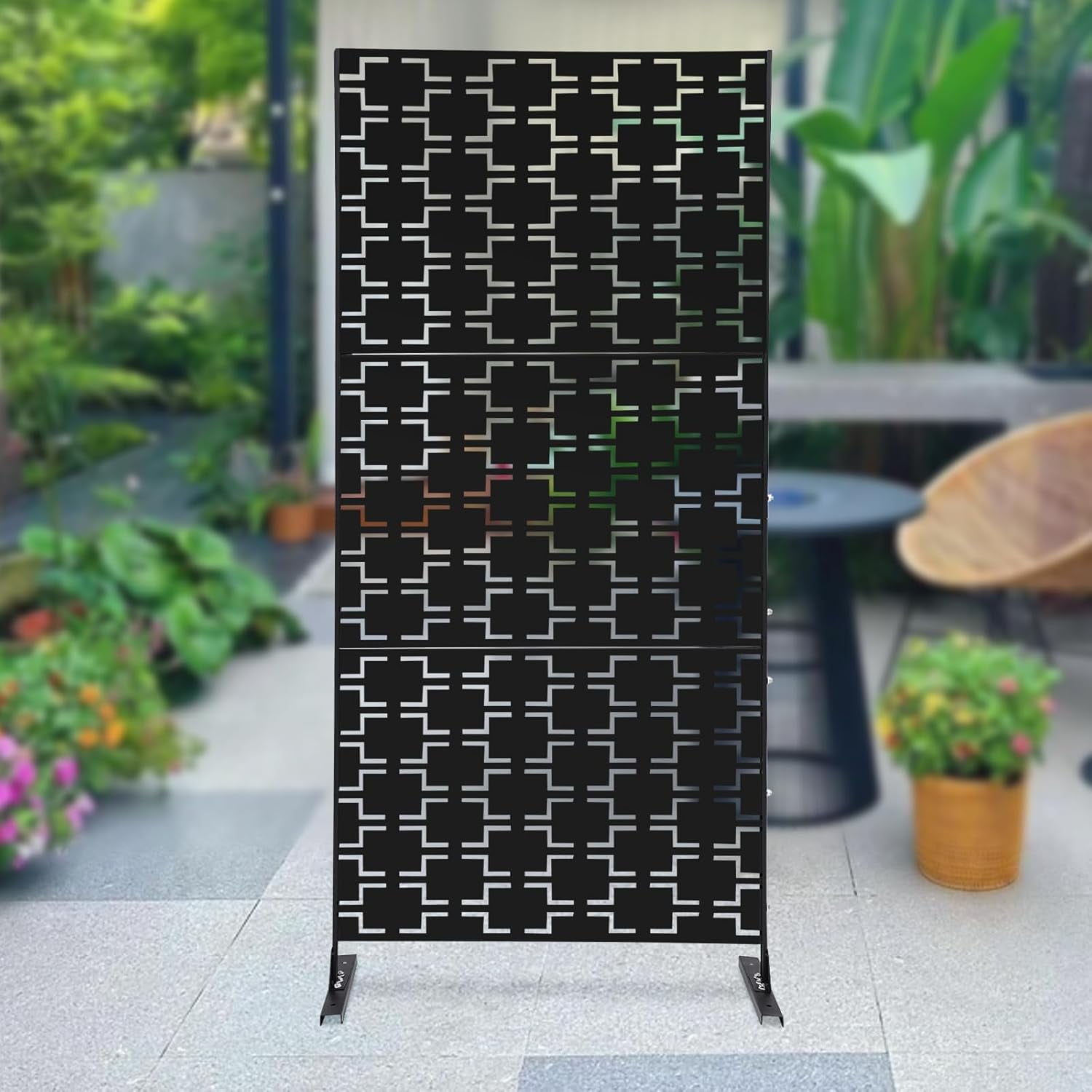 35.4 X 74.8inch Metal Privacy Screen, Outdoor Privacy Screen ...