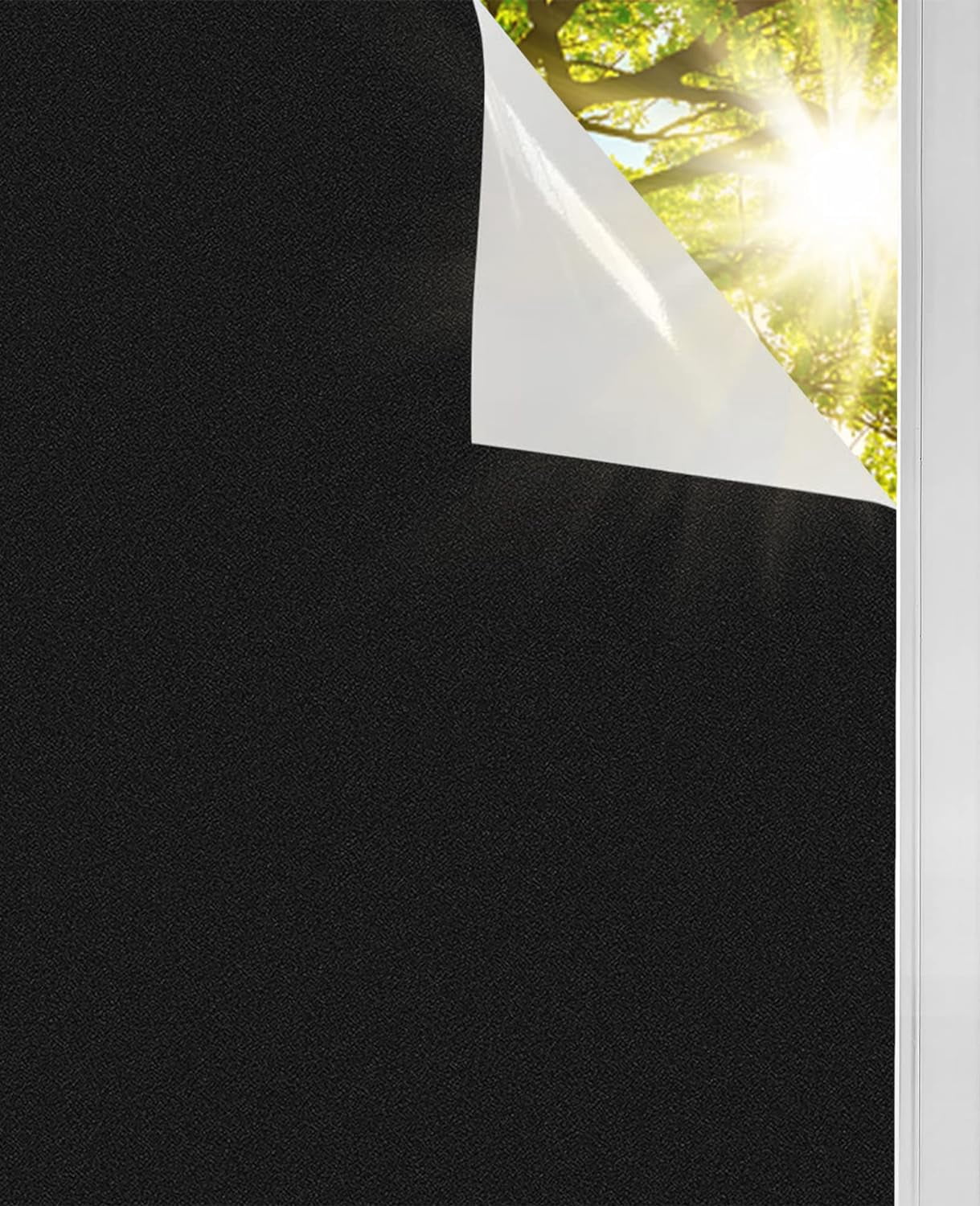 35.4" X 78.7" Total Blackout Window Film, 100% Light Sun Blocking with ...
