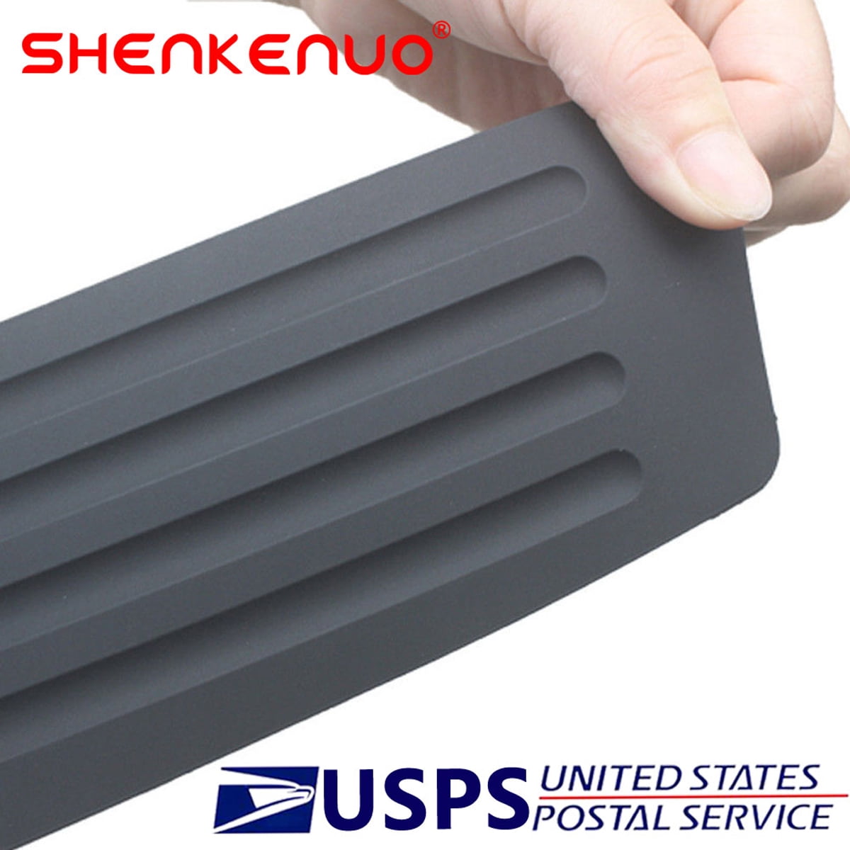 35.4 inch Rear Bumper Guard Trunk Edge Sill Black Rubber Protector ...