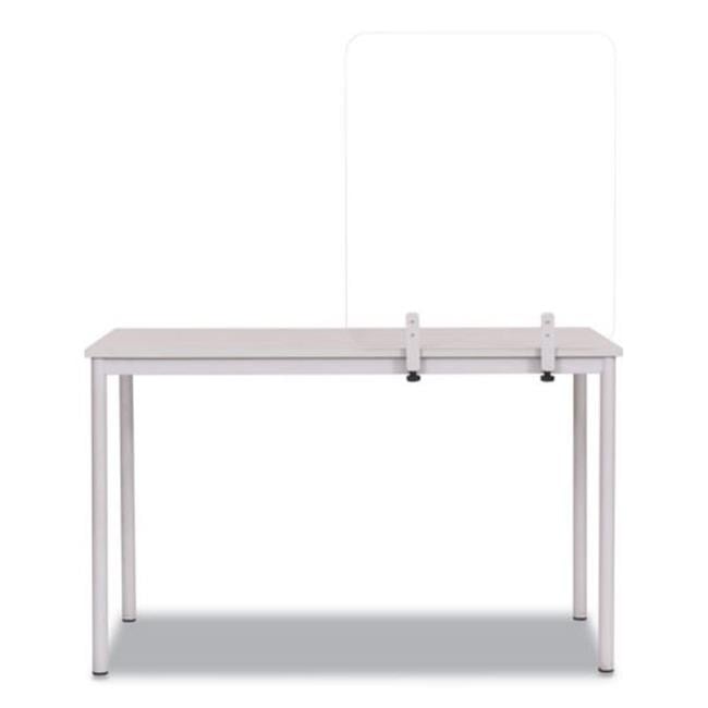 35.4 x 0.16 x 35.4 in. Protector Series Frameless Glass Desktop Divider ...