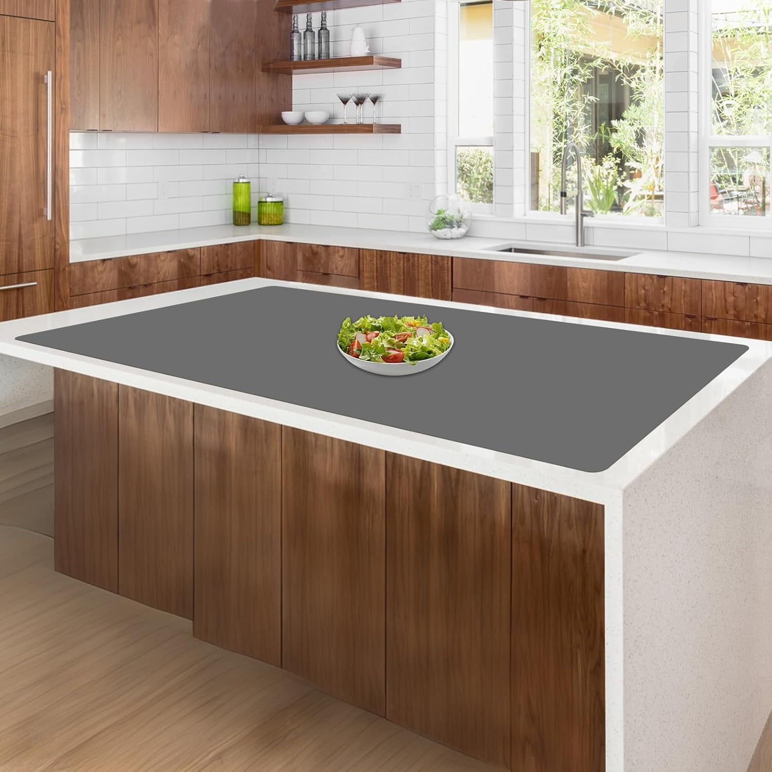 35.4"x23.6" Large Silicone Kitchen Counter Mat, Heat Resistant Non-Slip ...