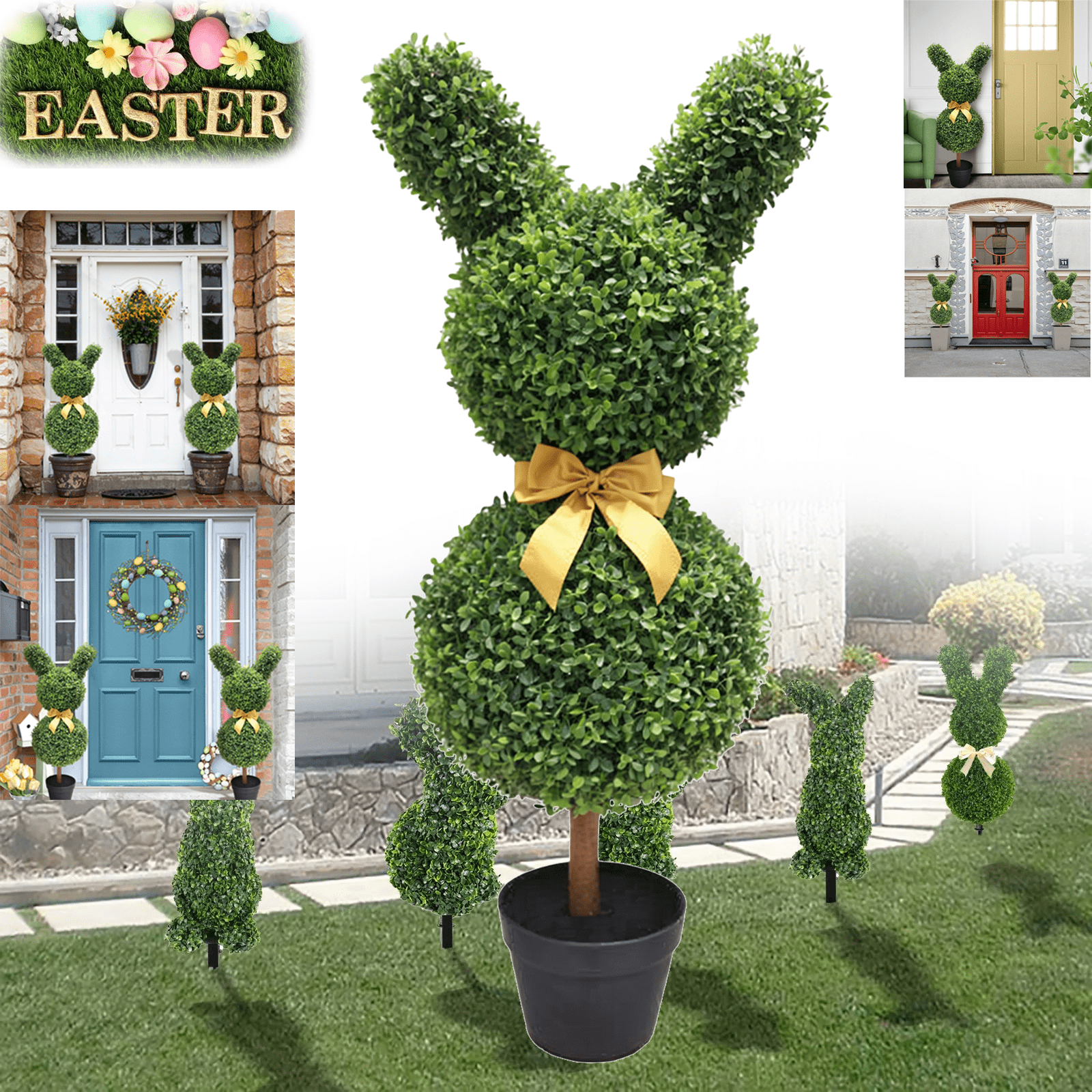 35.43 In Large Topiary Bunny Tree for Outdoor Rabbit Shaped Topiary ...