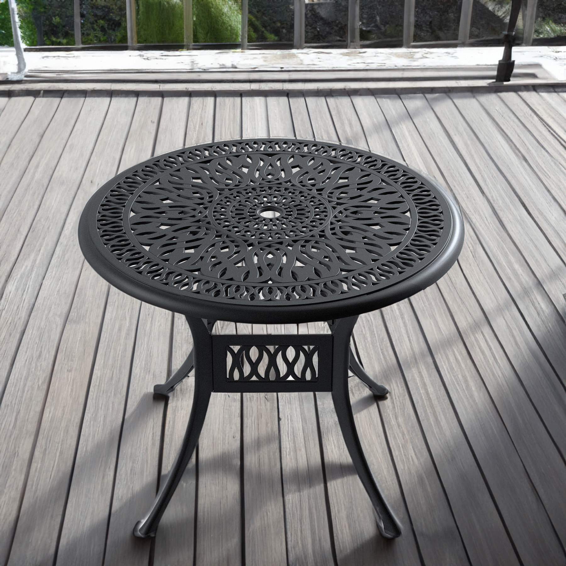 Pittman Outdoor Cast Aluminum Round Dining Table, Sand - Walmart.com