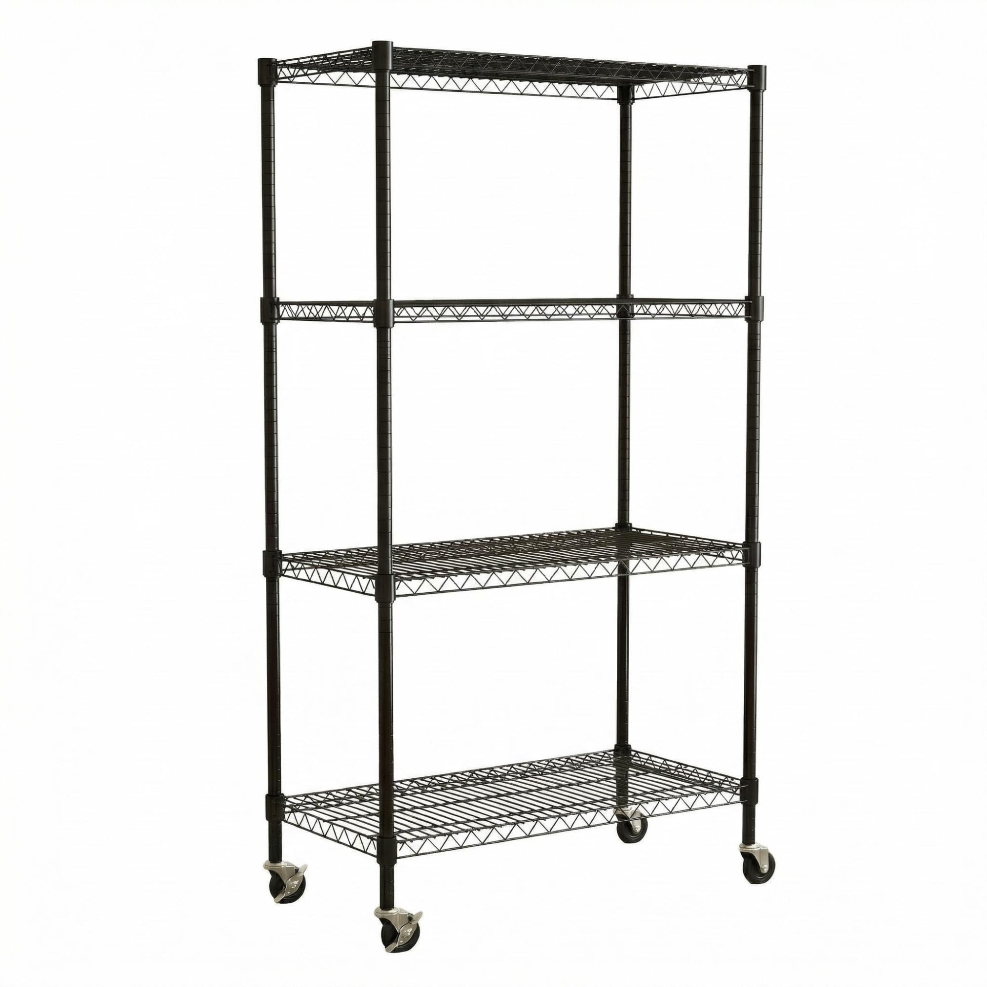 35.43x17.72x66.54 Inch 4-Tier Wire Shelving Unit With 25 Mm Poles And 4 ...