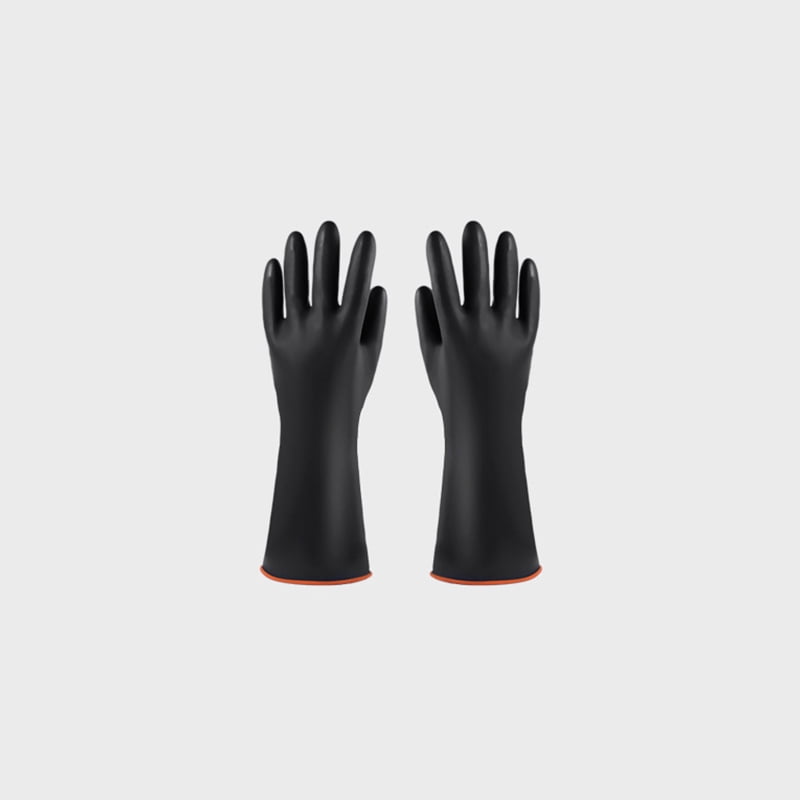 35/45/55cm Black Gloves Heavy Duty Rubber Gloves Acid Alkali Resistant ...