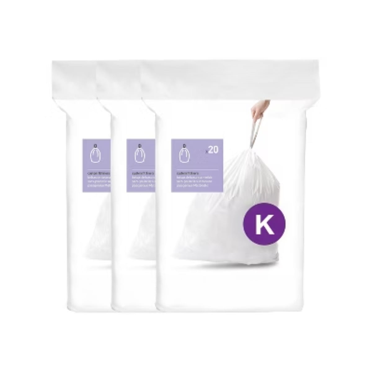 35-45L Code K Custom Fit Kitchen Trash Bag Liners 3 Quick-Dispense ...