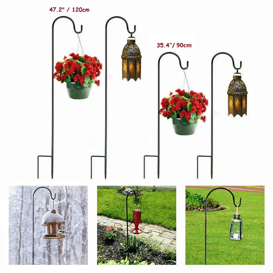 35/47in Tall Extendable Outdoor Shepherds Hooks for Garden Iron, Made ...