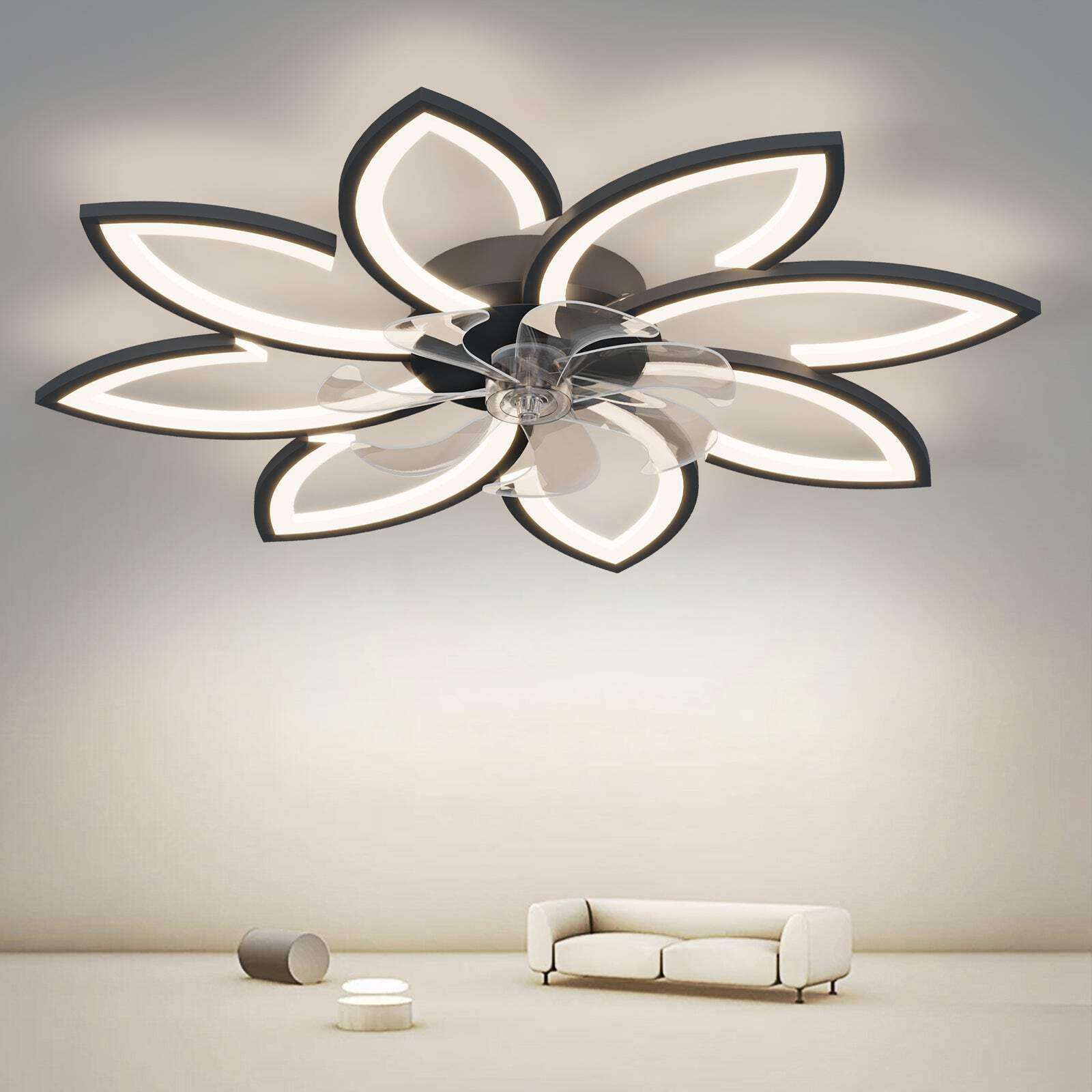 35.4In Ceiling Fan With Lights, Remote Control 3 Color Temperatures,6 ...