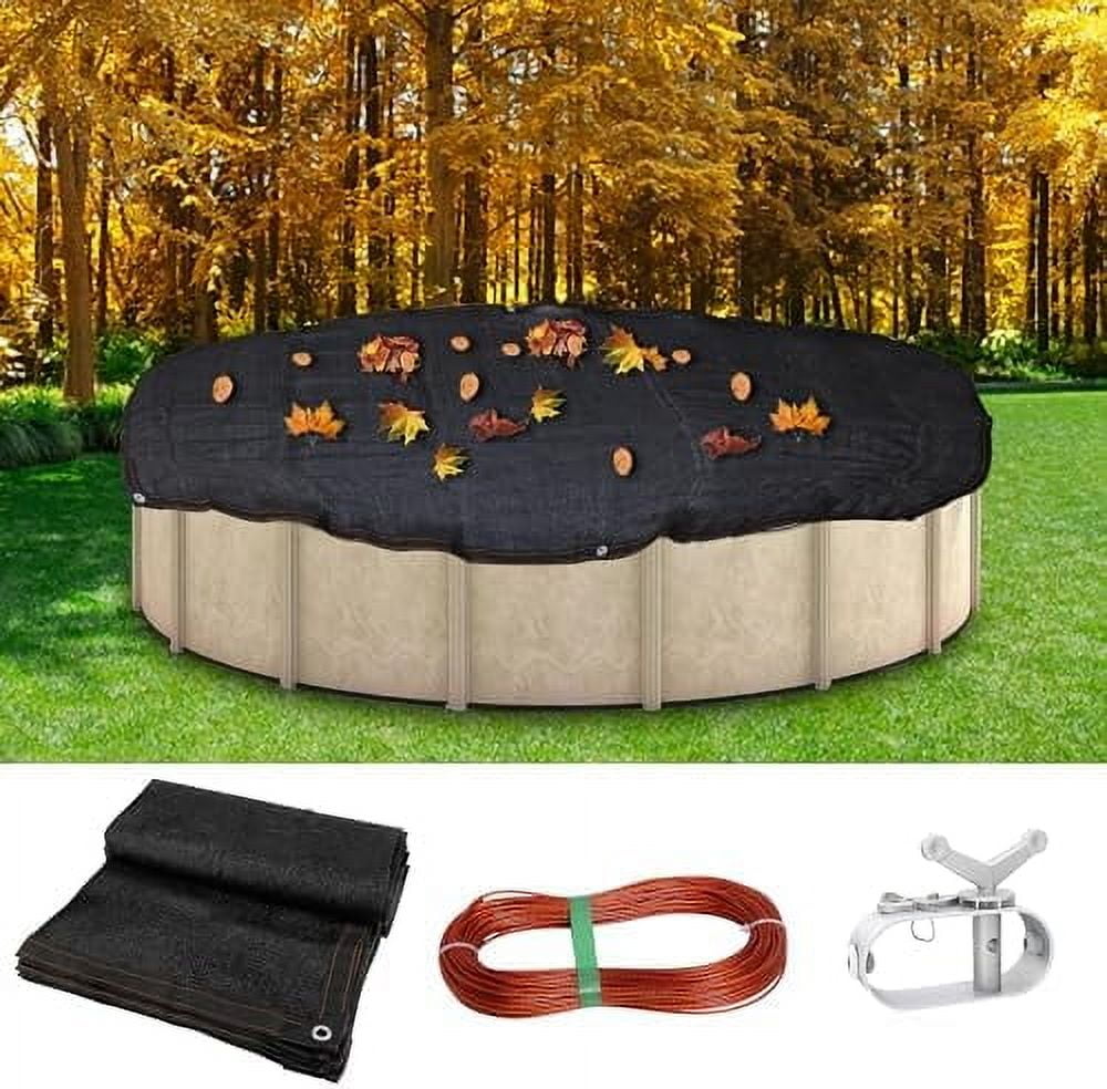 35.4x35.4ft Leaf Net Pool Cover with Rope& Winch, Swimming Pool Net ...