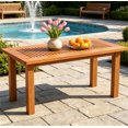 35.5"×18"×17" Rustic Brown Solid Hardwood Patio Coffee Table 130LBS ...