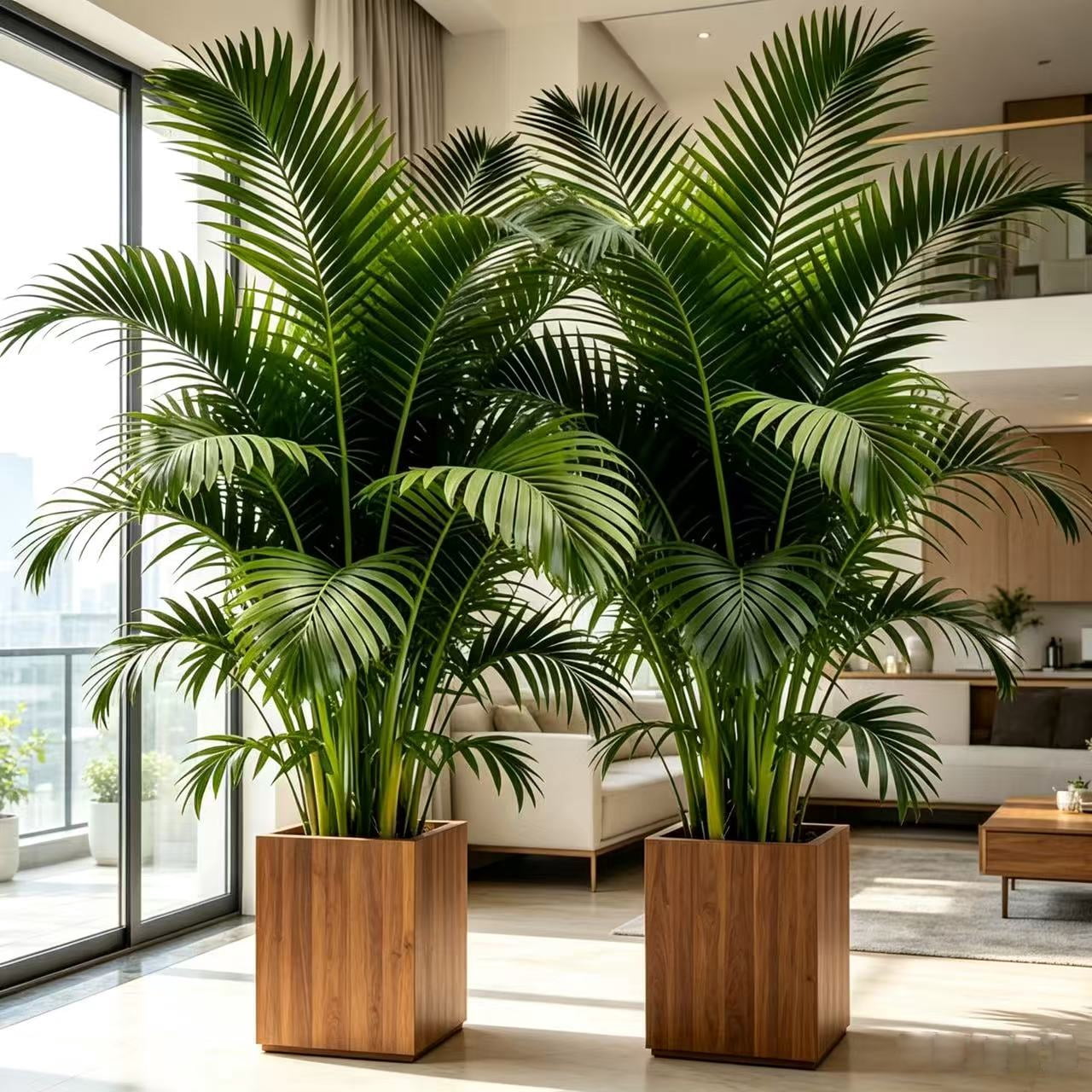 35.5 Inch Artificial Areca Palm 2 Pack - 24 Leaves Faux Tropical Palm ...