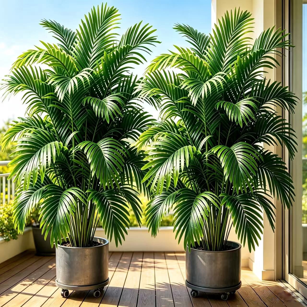 Artificial Areca Palm 2 Pack - 35.5 inch Faux Tropical Palm Tree ...