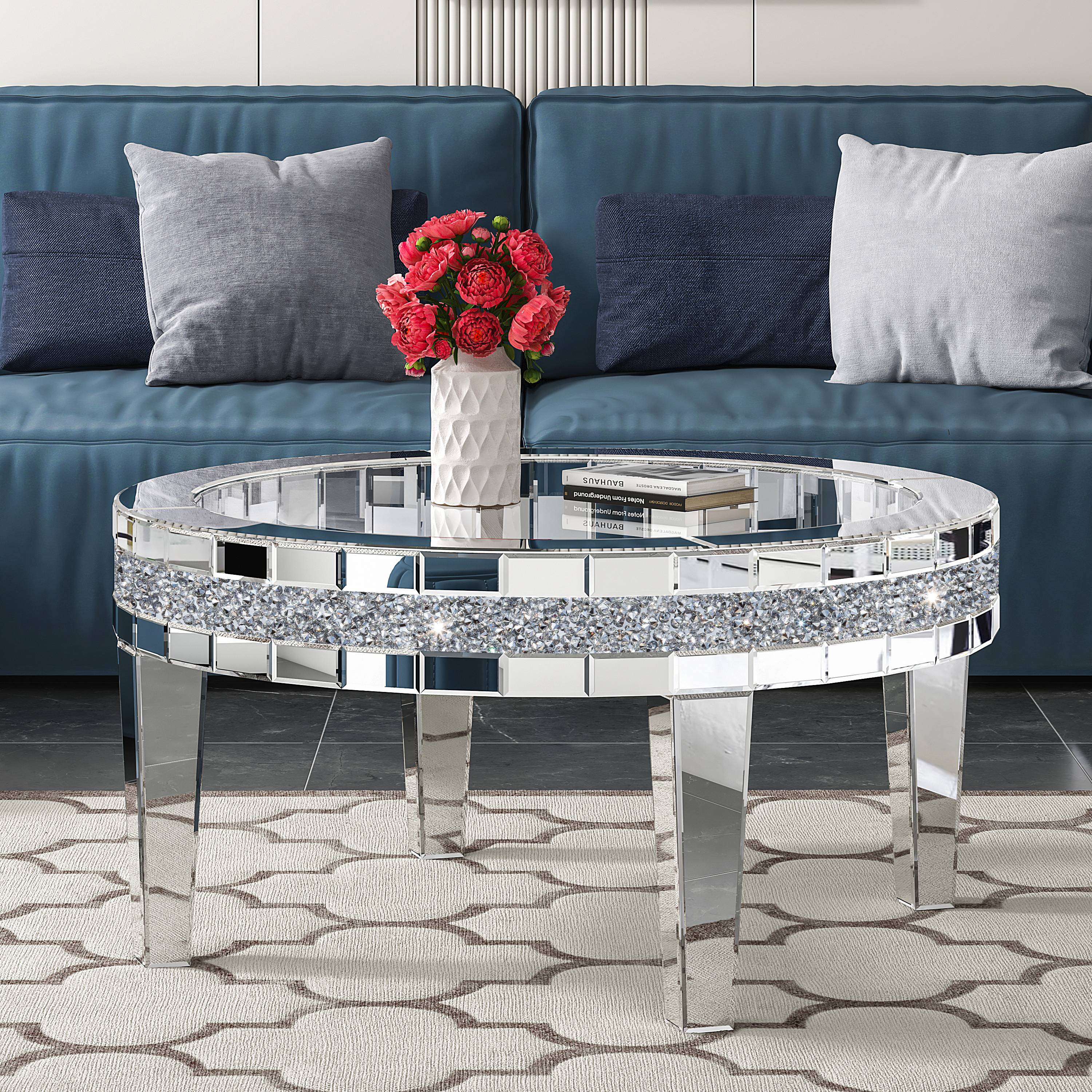 Noble House Corey Modern Hammered Iron Round Coffee Table, Silver ...