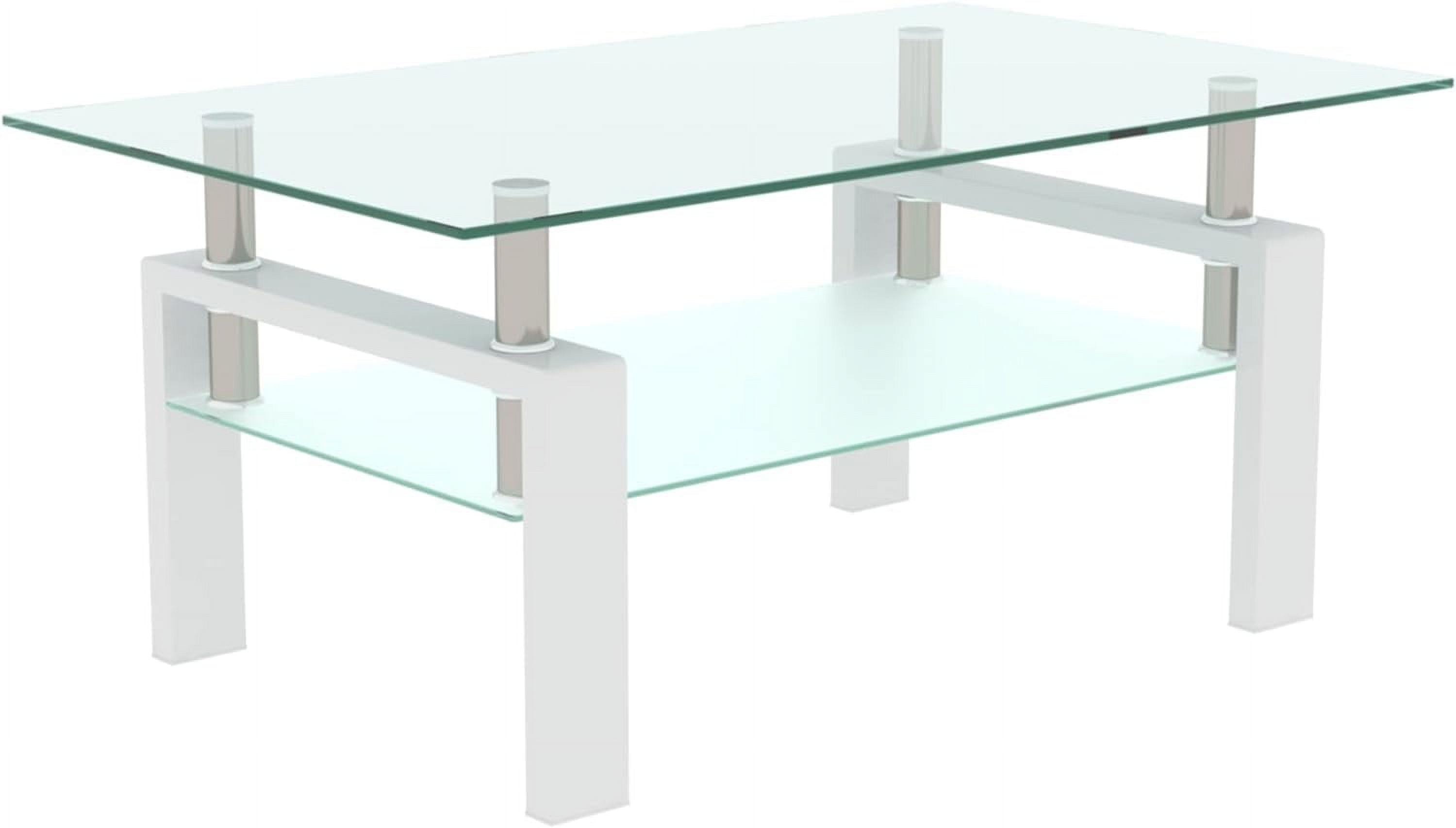 35.5'' Round Whole Black Coffee Table, Clear Coffee Table，Modern Side ...