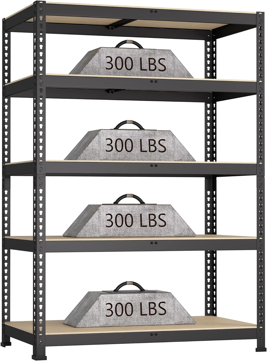 35.5" W x 16" D x 71" H Adjustable Garage Storage Shelves - 5-Shelf ...