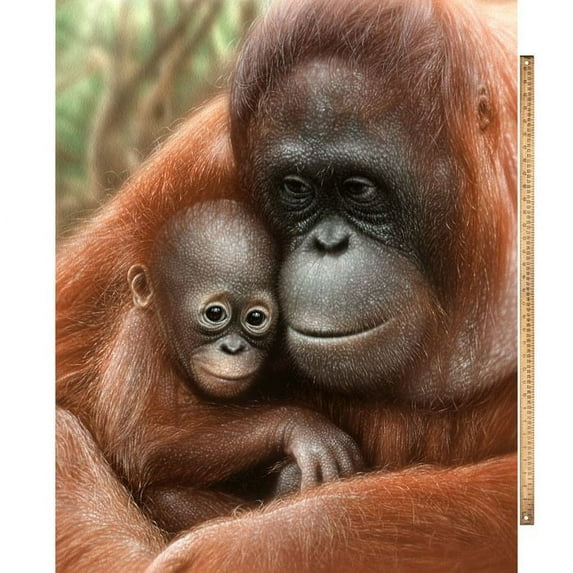 35.5" X 44" Panel Orangutang Panel Orangutangs Wildlife Baby Animals ...