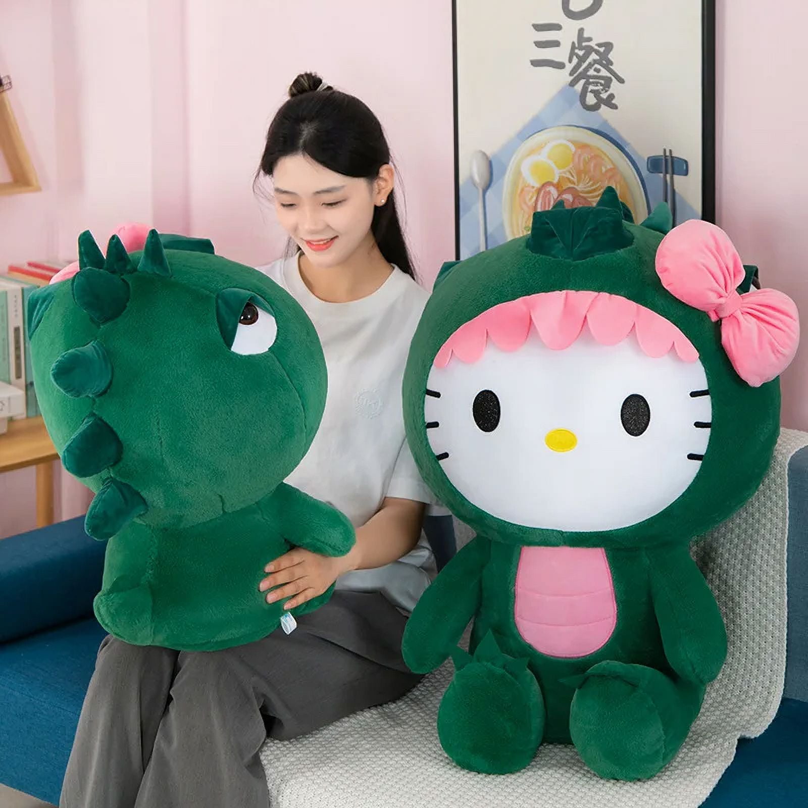 Customer reviews for 35/50/65cm Sanrio Kawaii Hello Kitty Dinosaur Plush Toy Cartoon Doll Room ...