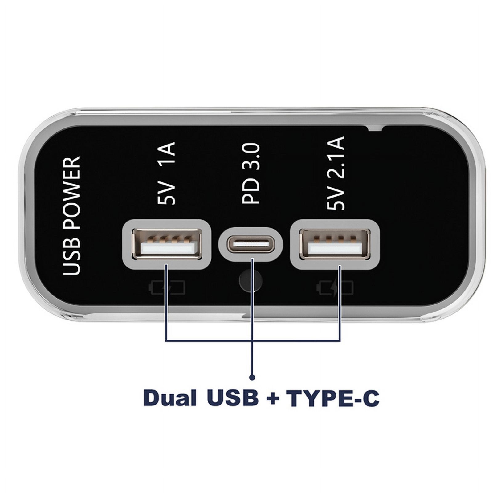 35.5W PD3.0 Car Charger Socket Dual USB 3.1A Type-C Fast Charging ...