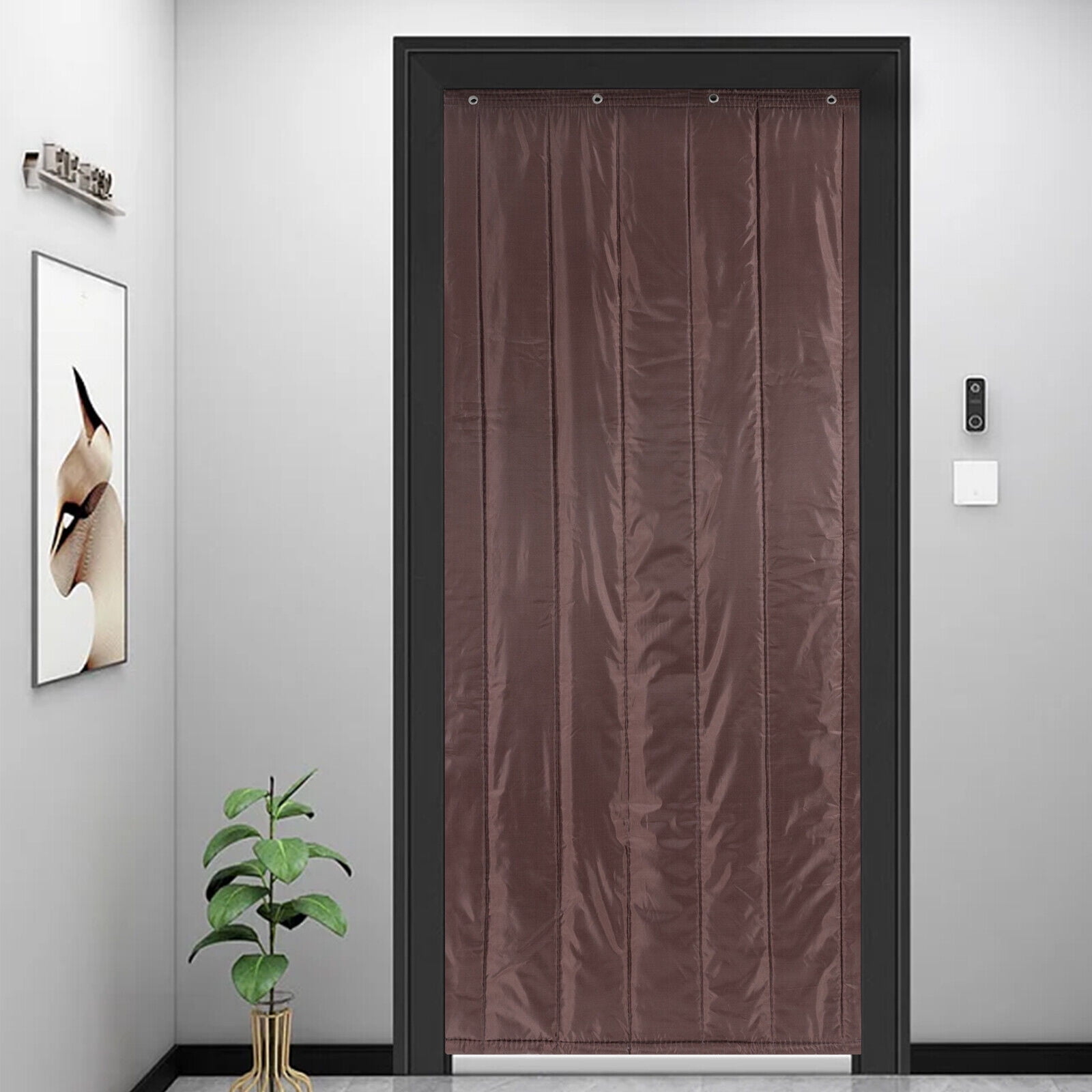 35.5x83inch Coffee Winter Doorways Thermal Insulated Door Curtain Cover ...