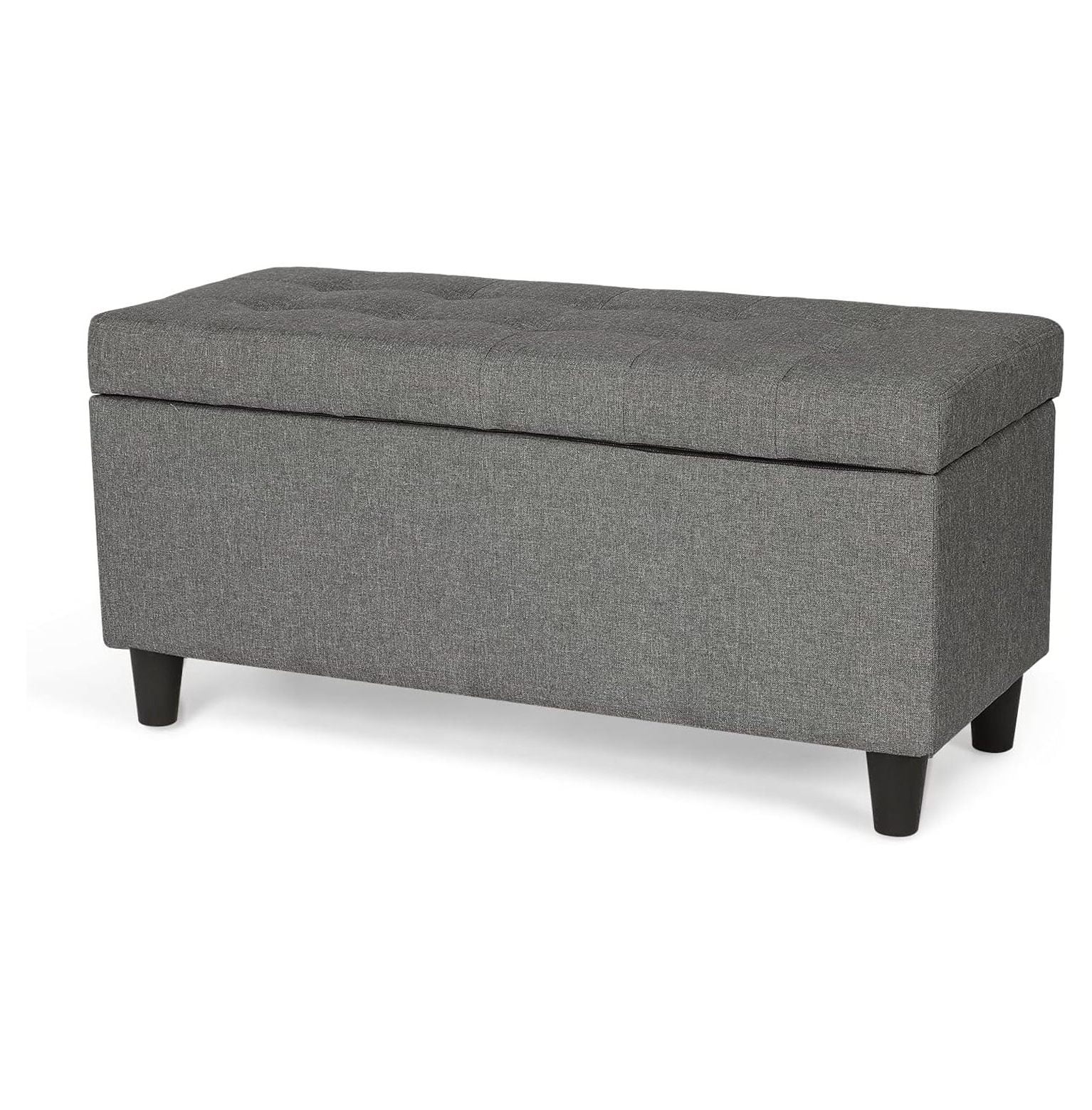 35.8" Storage Ottoman Bed Bench Fabric Button Tufted Upholstered ...