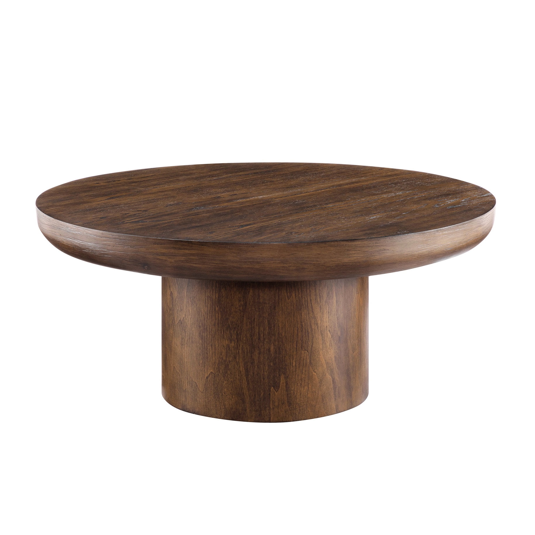 35.98inch Round Wood Veneer Table for Office Relaxation Waterproof and ...