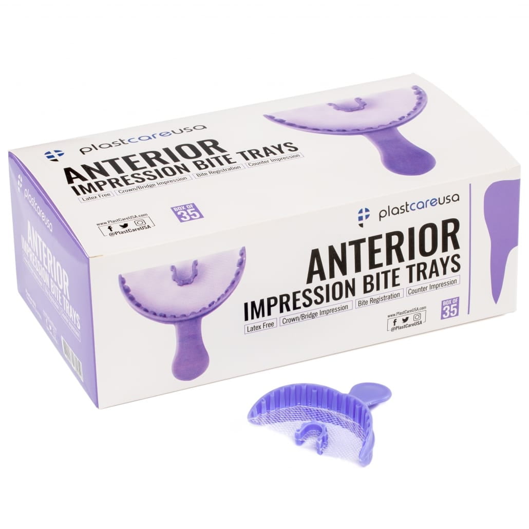 35 Anterior Disposable Impression Bite Trays for Teeth Molds (Purple ...