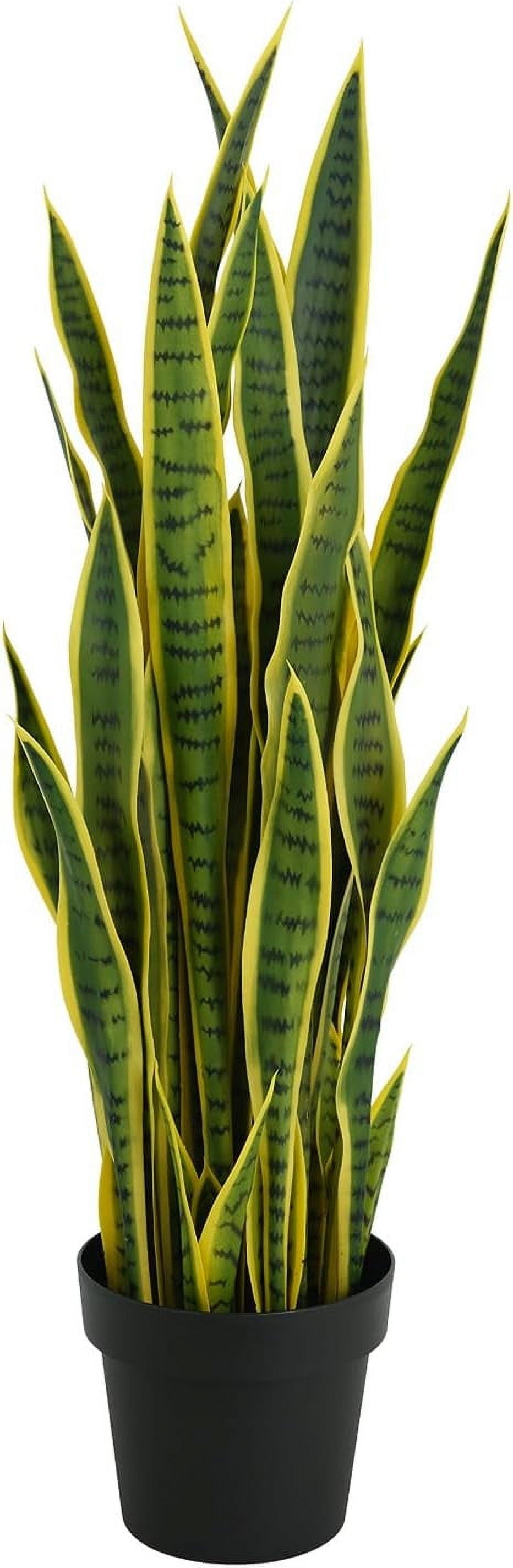 35" TDIAOL Artificial Snake Plant – 3ft Faux Sansevieria Plants in Pot ...