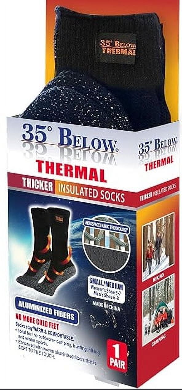 35° BELOW Thermal Insulated Socks for Men and Women, Aluminized XL (1 ...