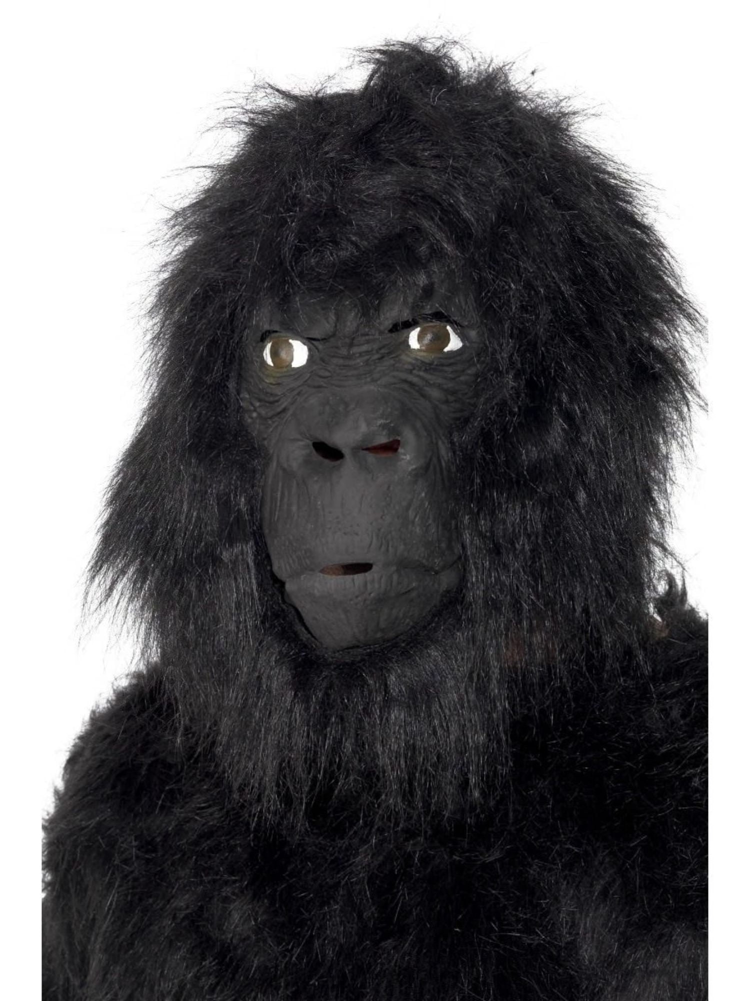 35" Black Gorilla Overhead Unisex Adult Halloween Mask with Hair ...