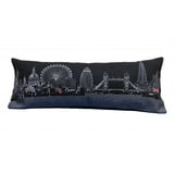35" Black and White London Nighttime Skyline Lumbar Decorative Pillow ...