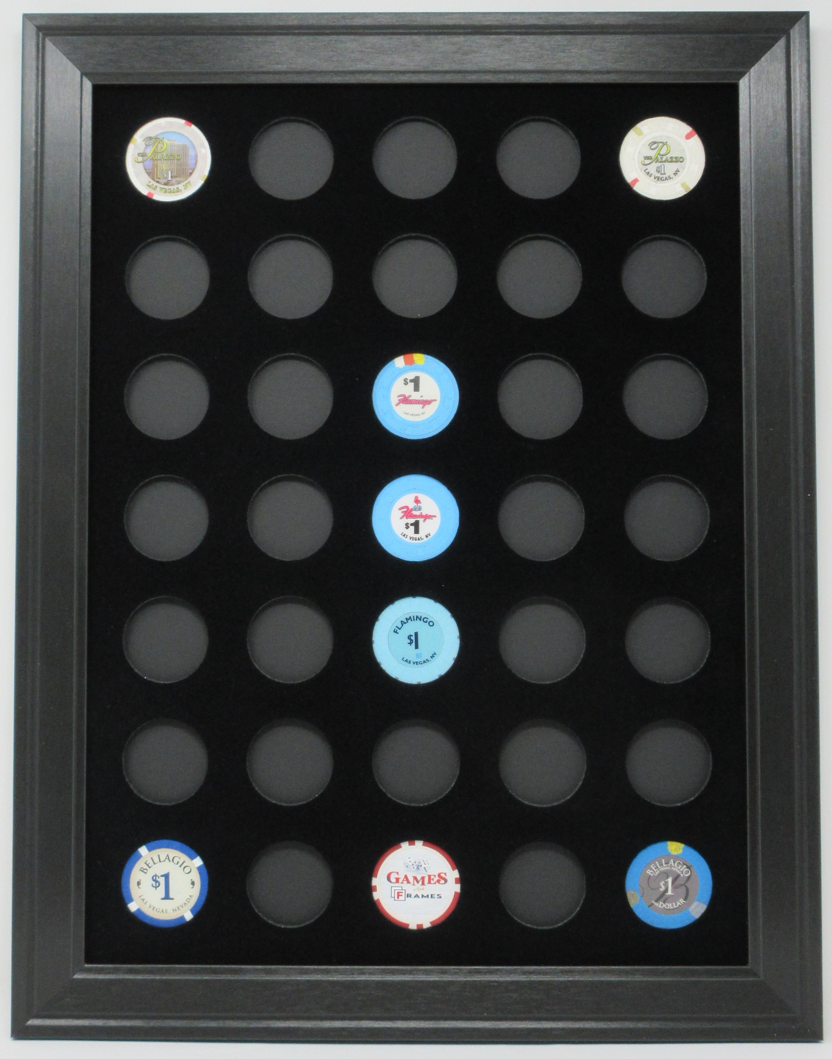 35 Casino Poker Chip (Not Included) 12" x 16" Picture Display Wall ...