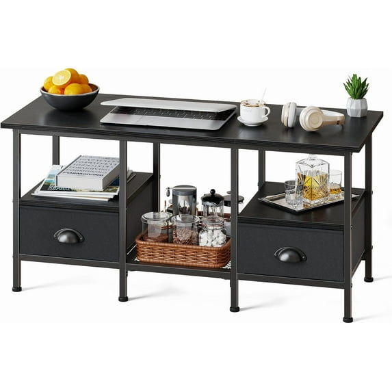 35" Coffee Table with 2 Storage Drawers, Small Coffee Tables for Living ...