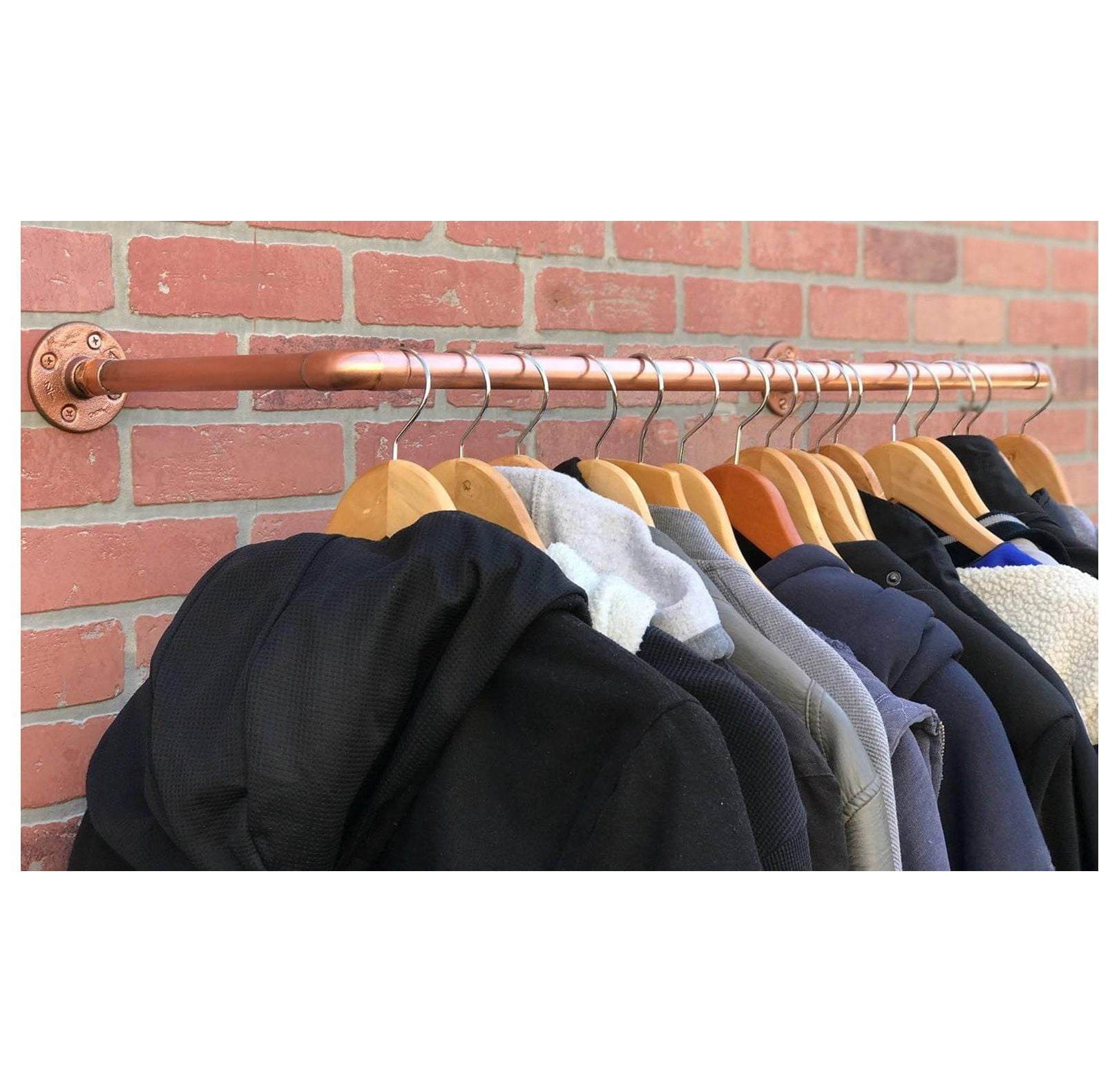 35" Copper Clothing Rack Steampunk Style Decor Garment Rack Industrial ...