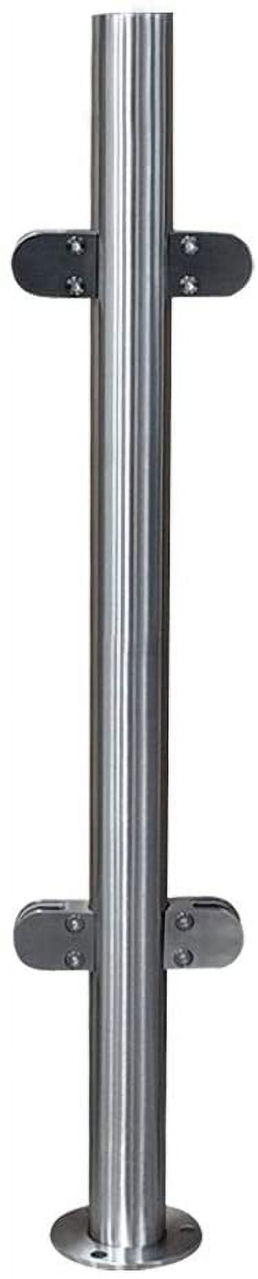 （35" - Corner Post）Glass Balustrade Railing Post, Brushed 304 Stainless ...