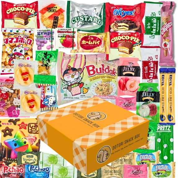 : 35 Count Korean & Japanese Snack Gift Box | Sweet & Savory Exotic ...