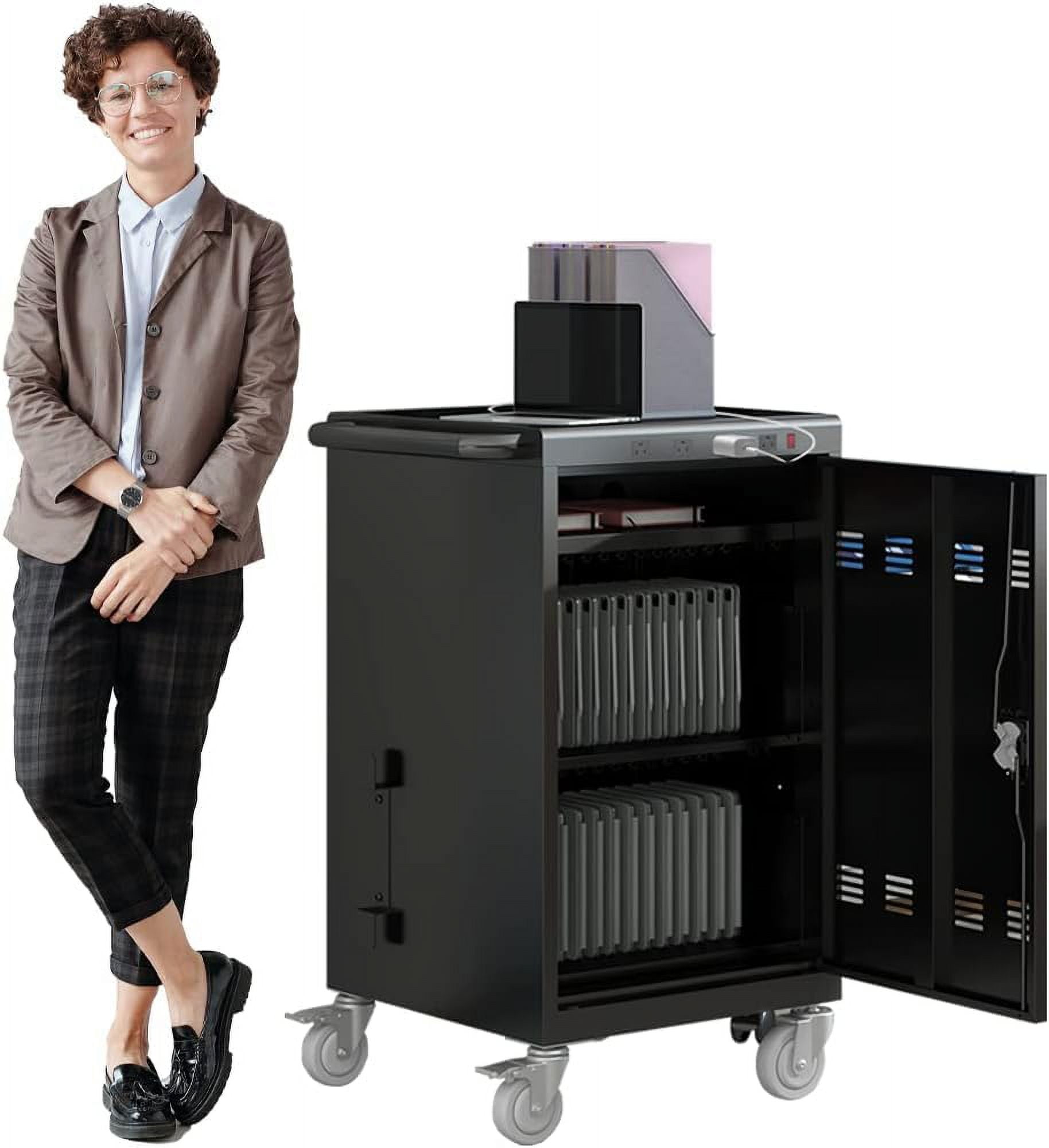 35 Device Mobile Charging Laptop & Tablet Storage Carts for Chromebooks ...