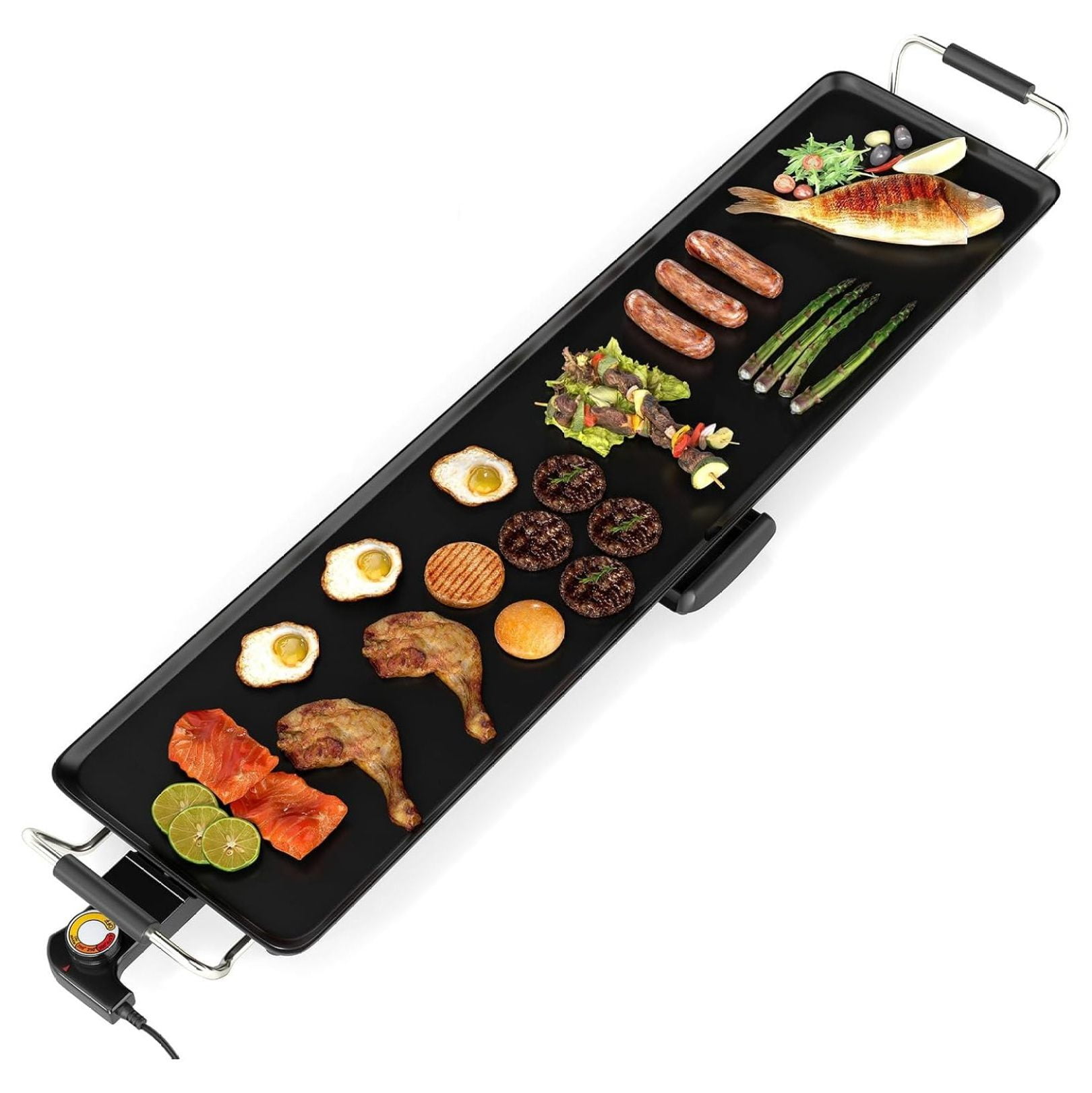 35” Electric Griddle, Extra Large Nonstick Teppanyaki Grill with ...